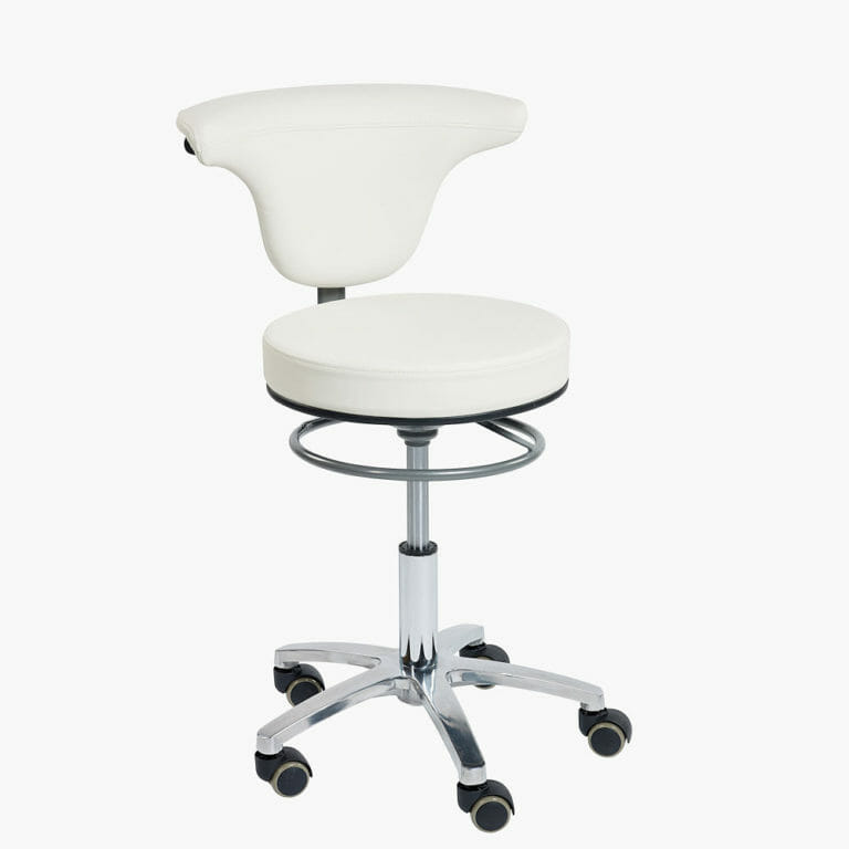 Sibel Swivel Back White Beauty Stool | Direct Salon Furniture