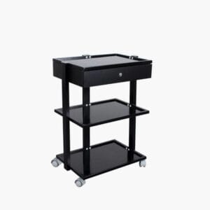 Three Tier Black Locking Trolley | beauty trolley