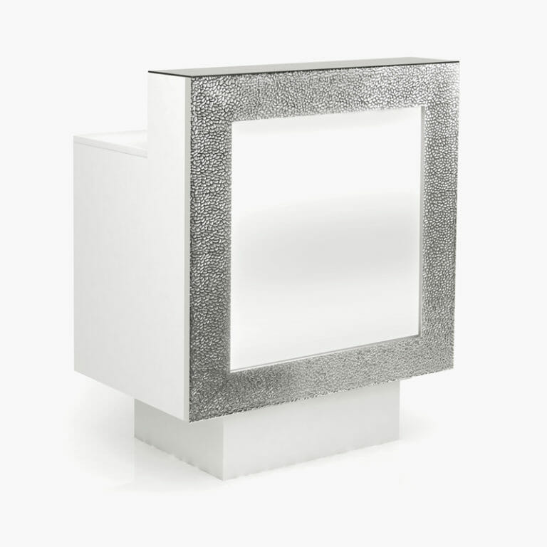 Nelson Mobilier Small Silver Reception Desk | Direct Salon Furniture